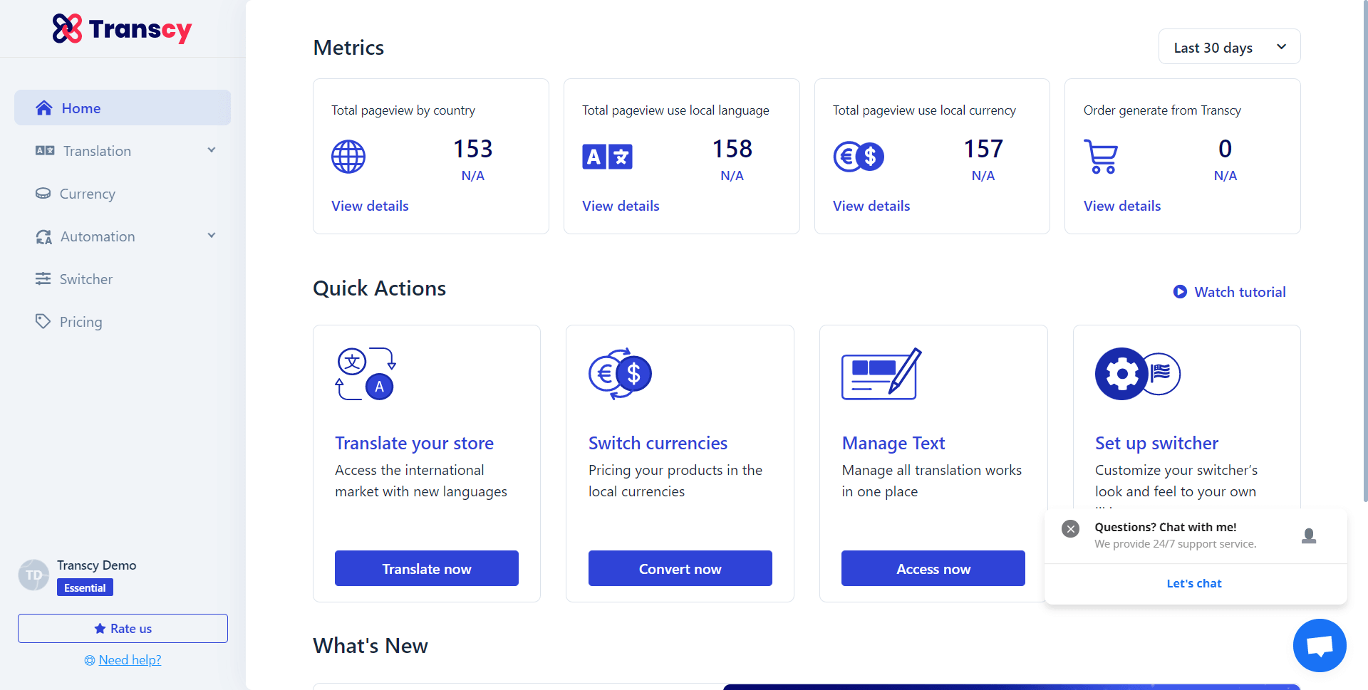 What changes have been with Languages with Transcy updates?