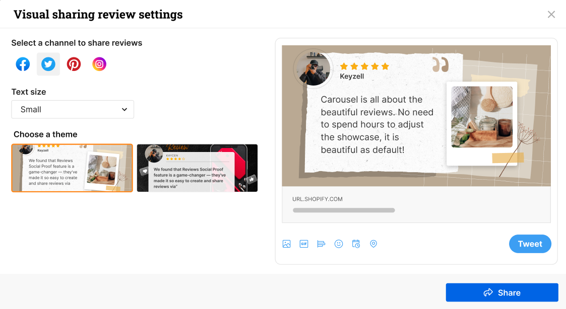 Create reviews as images with an upgraded experience